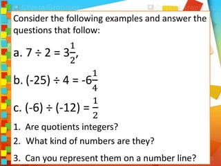 Rational numbers in the number line | PPTX