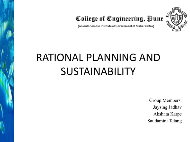 Rational planning and Sustainability | PPTX | Environment | Science