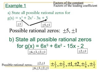 RATIONAL ROOT THEOREM AND EXAMPLES .pptx | Classical Music | Music