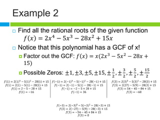 Rational Root Theorem | PPTX