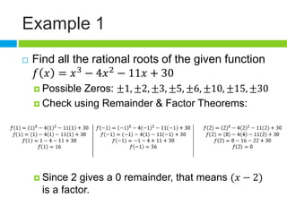 Rational Root Theorem Proof