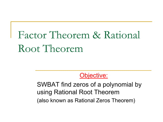 Rational Root Theoremppt