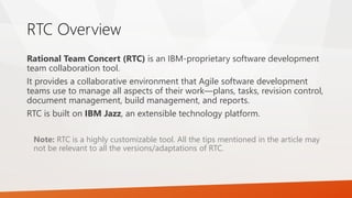 Rational team concert (RTC) tips | PPT