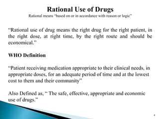 Rational prescribing,dispensing and use of drugs | PPTX