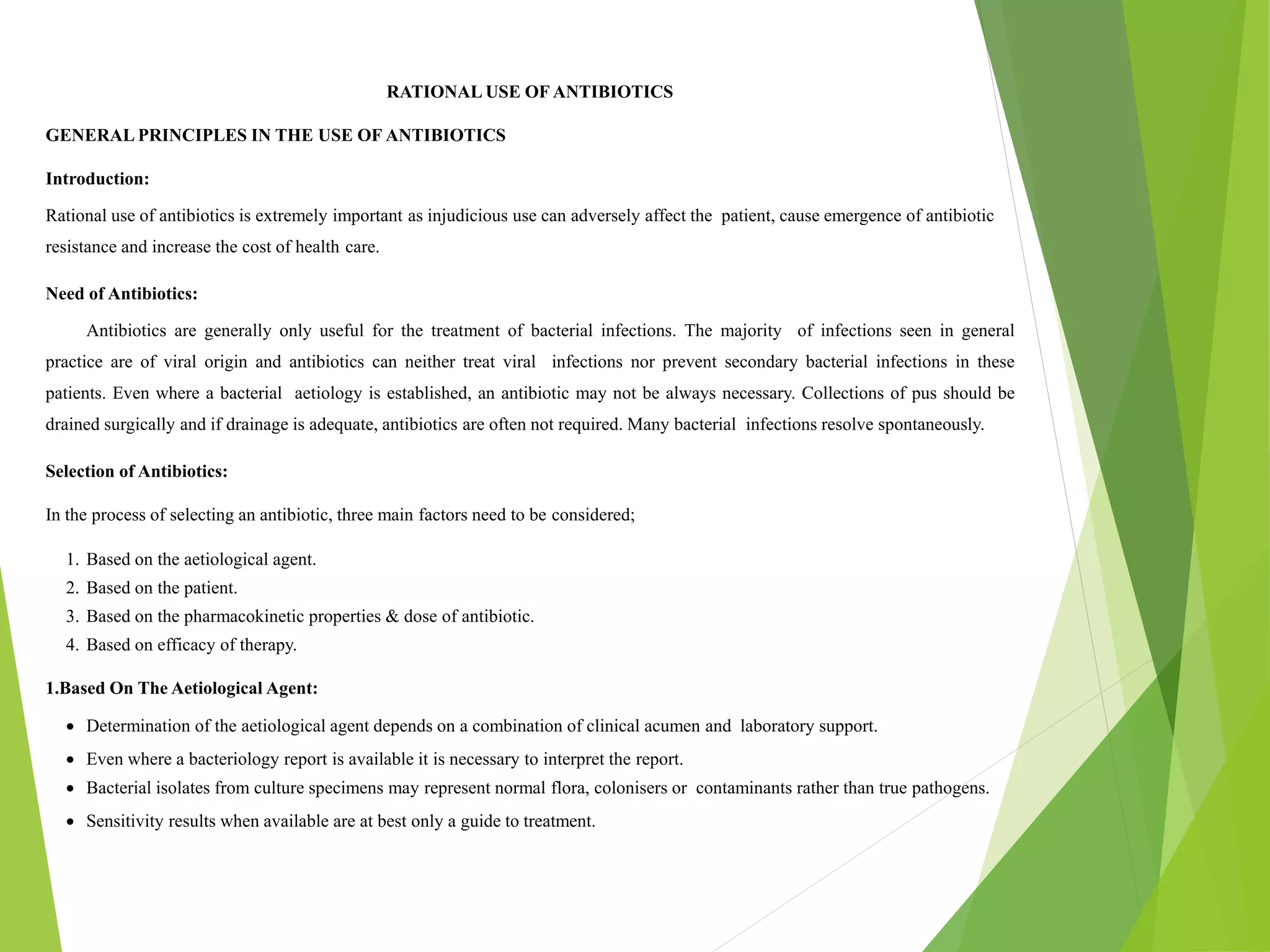 Rational use of antibiotics | PPTX