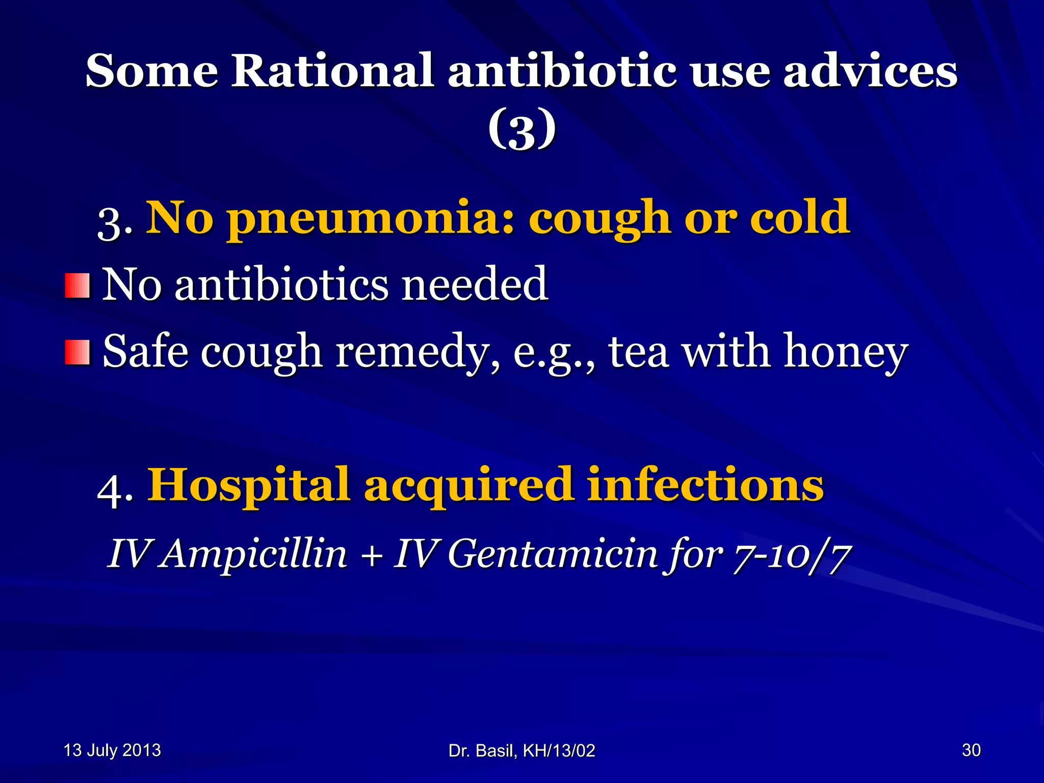 Rational use of antibiotics by Dr. Basil Tumaini | PPTX