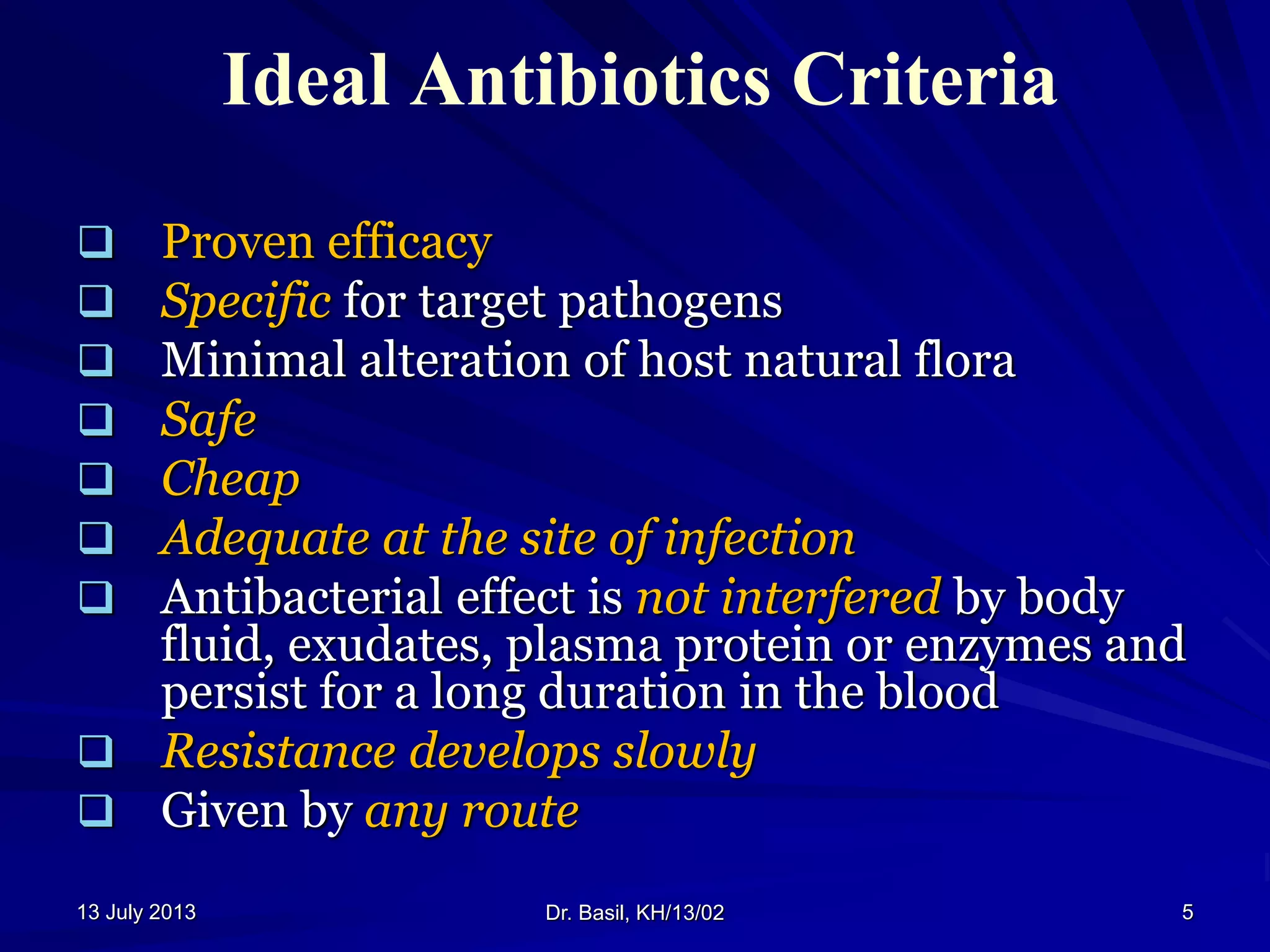 Rational use of antibiotics by Dr. Basil Tumaini | PPTX