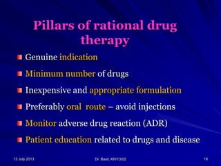 Rational use of antibiotics by Dr. Basil Tumaini | PPTX