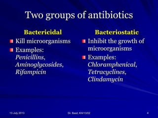 Rational use of antibiotics by Dr. Basil Tumaini | PPTX