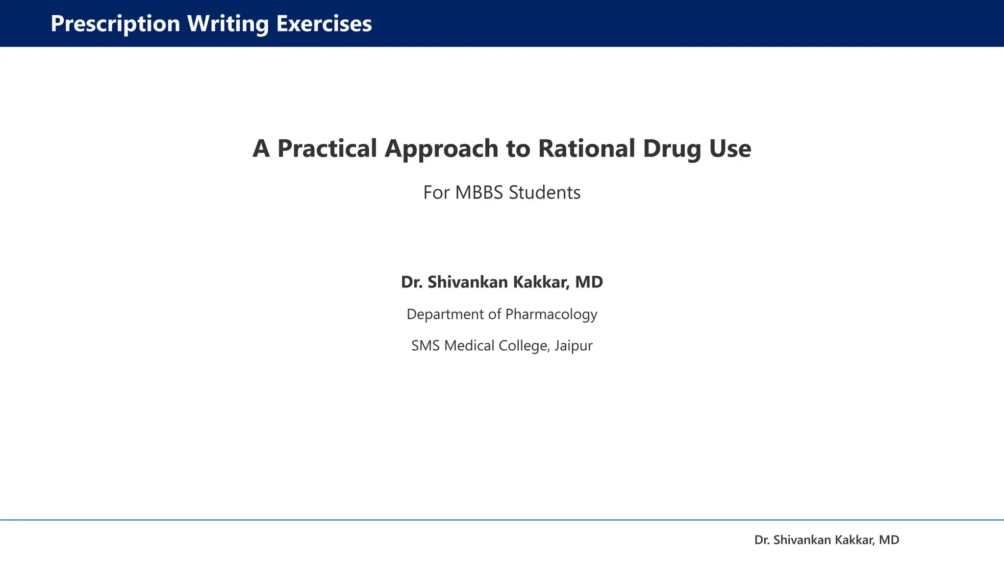 Prescription Writing Exercises for MBBS Students | CBME & NMC Aligned ...