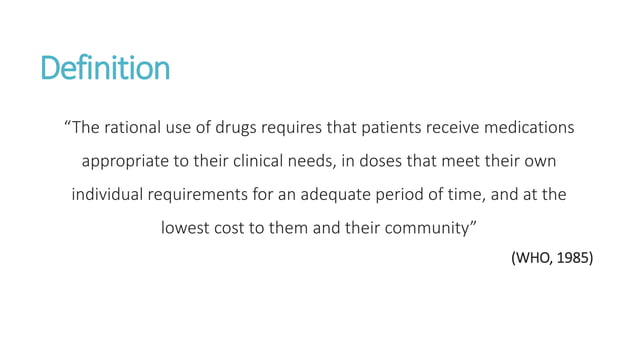 Rational use of medicine | PPTX | Pharmaceutical Industry | Industries