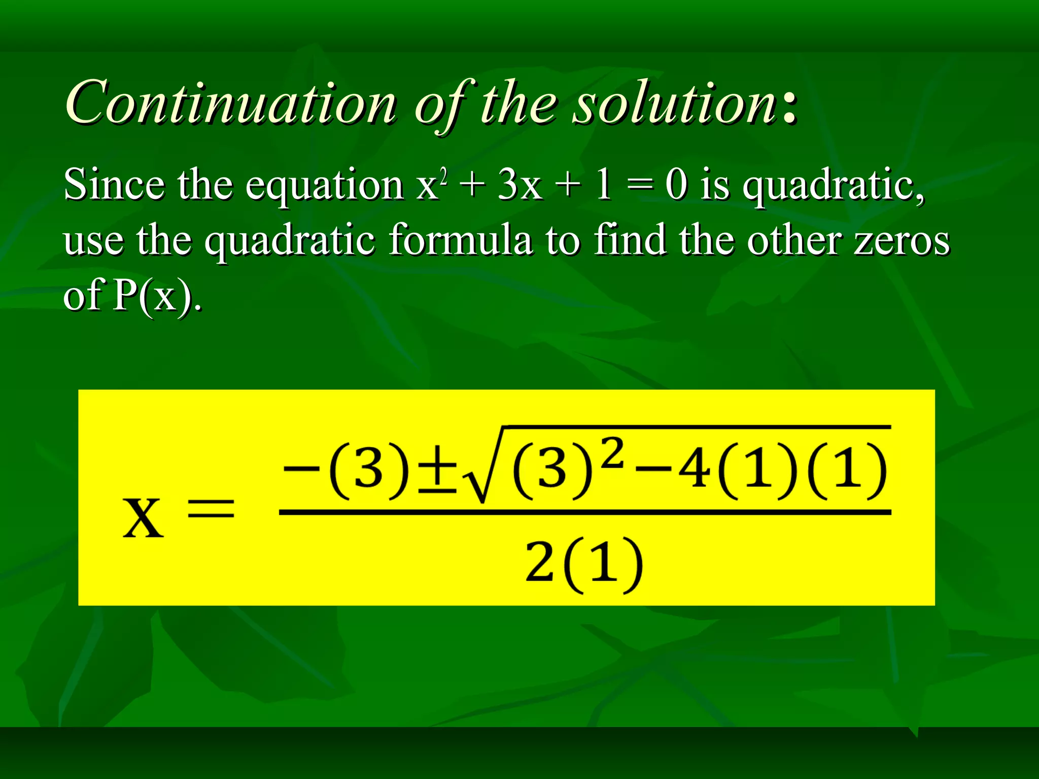 Rational Zero Of Polynomial Function Ppt 0081