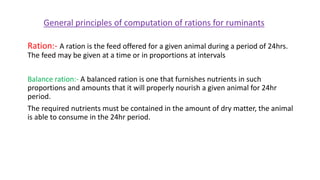 Principles of computation of rations for ruminants | PPTX | Nutrition ...