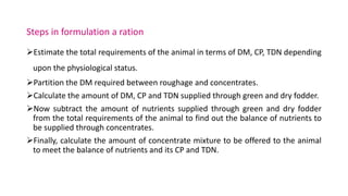 Principles of computation of rations for ruminants | PPTX