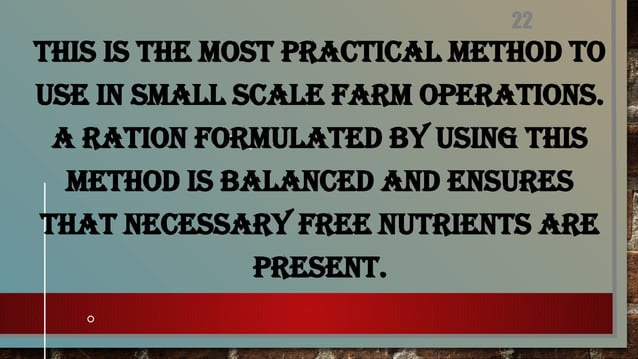 RATION FORMULATION- GRADE 9 ANIMAL PRODUCTION | PPTX | Nutrition ...