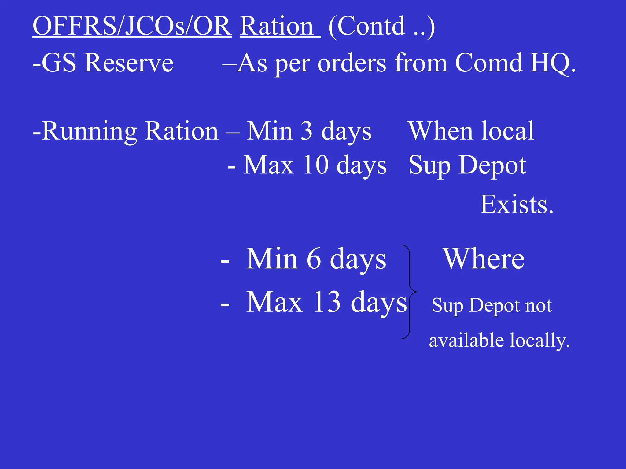 Ration scales in Indian Army power point | PPT