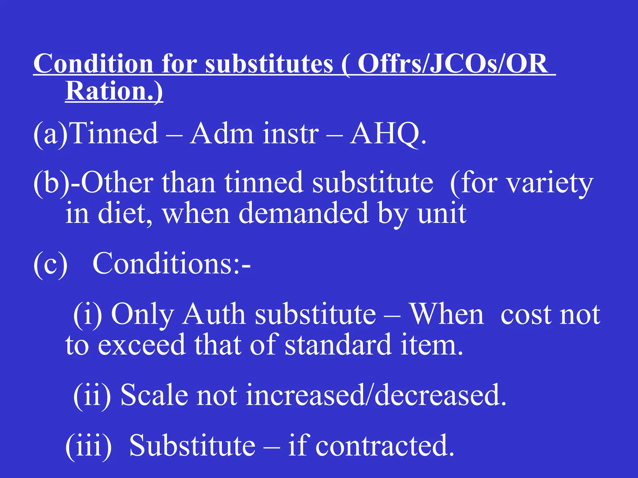 Ration scales in Indian Army power point | PPT
