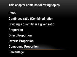 Ratio, proportion & percentage | PPT