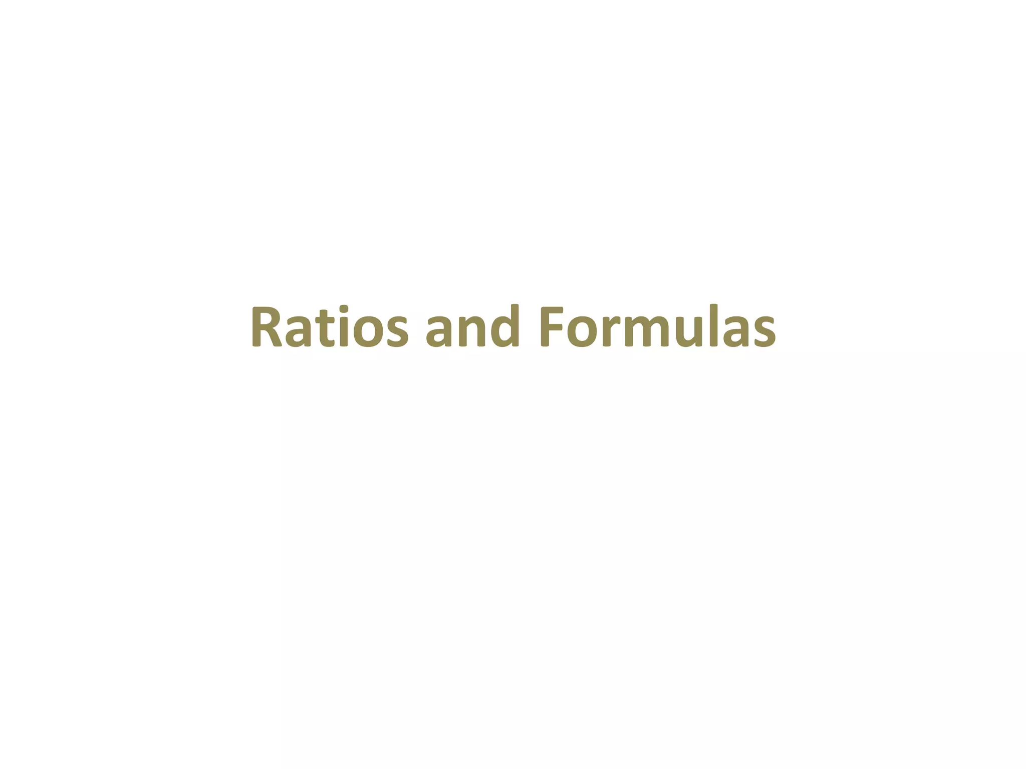 Ratios and formulas | PPT