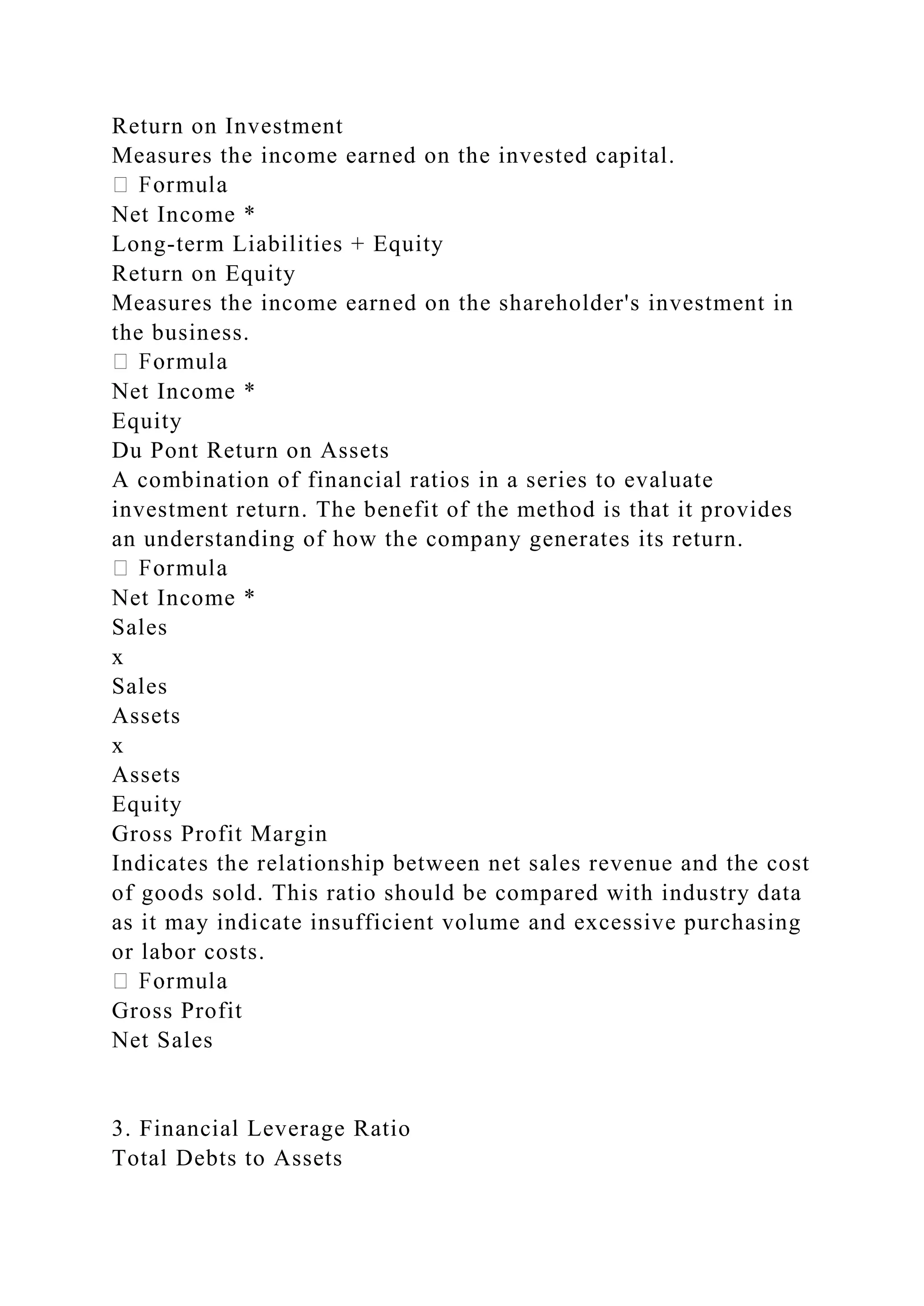 Ratios and Formulas in Customer Financial AnalysisFinancial stat.docx