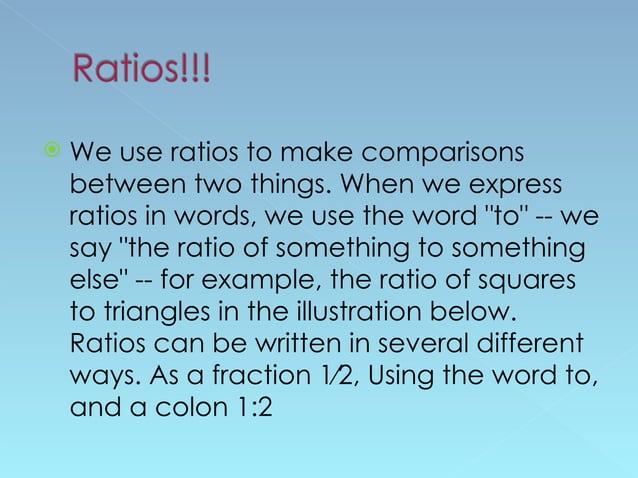 Ratios and proportions power point copy | PPT