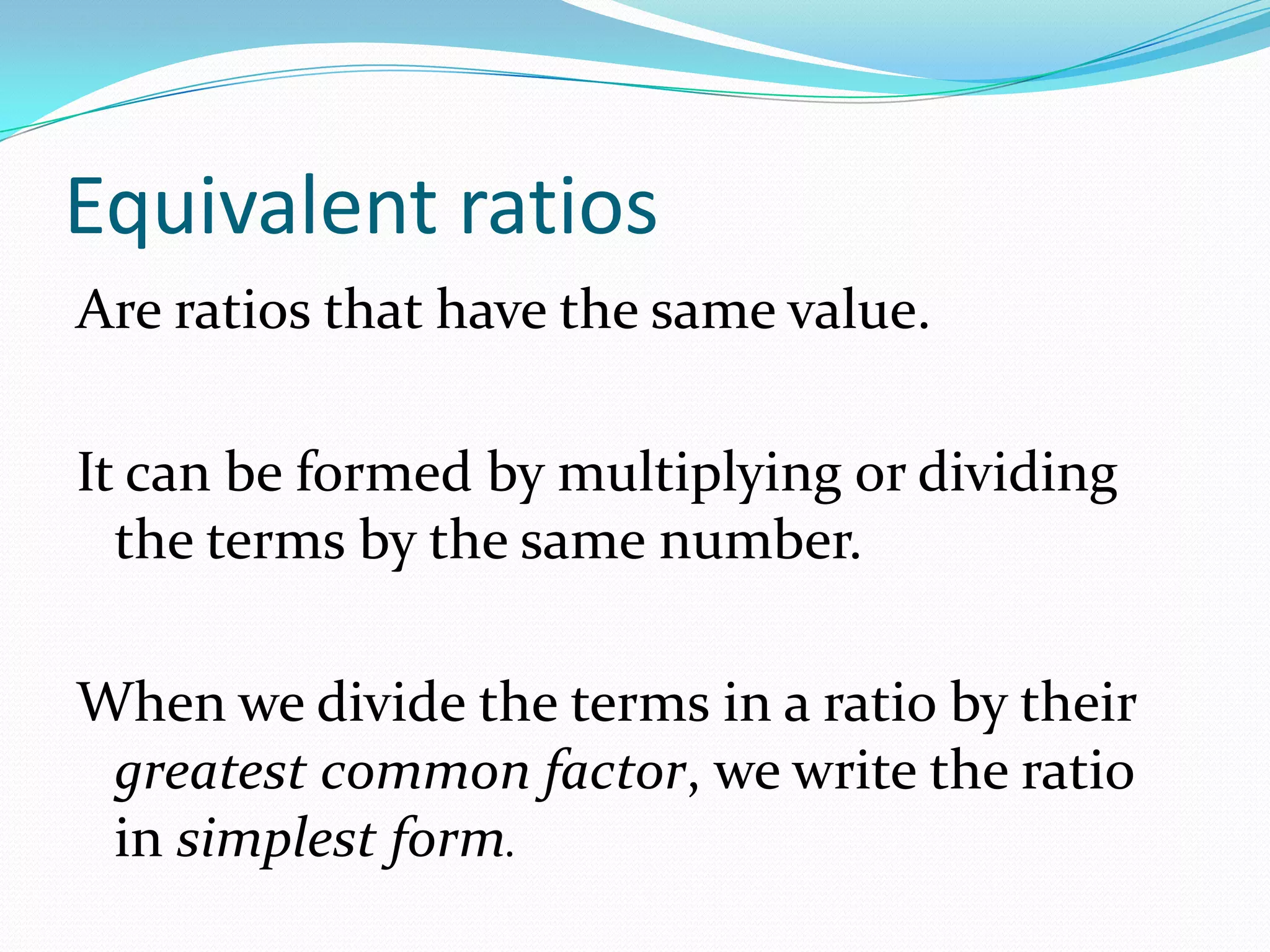 Ratios equivalents | PPTX