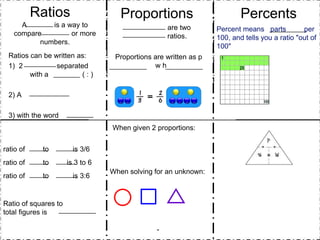 Ratios, prop % with cloze | PPT