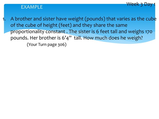Ratio, variation and proportion | PPTX | Physics | Science