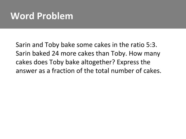 Ratio word problem creation tiny tigershark | PPT