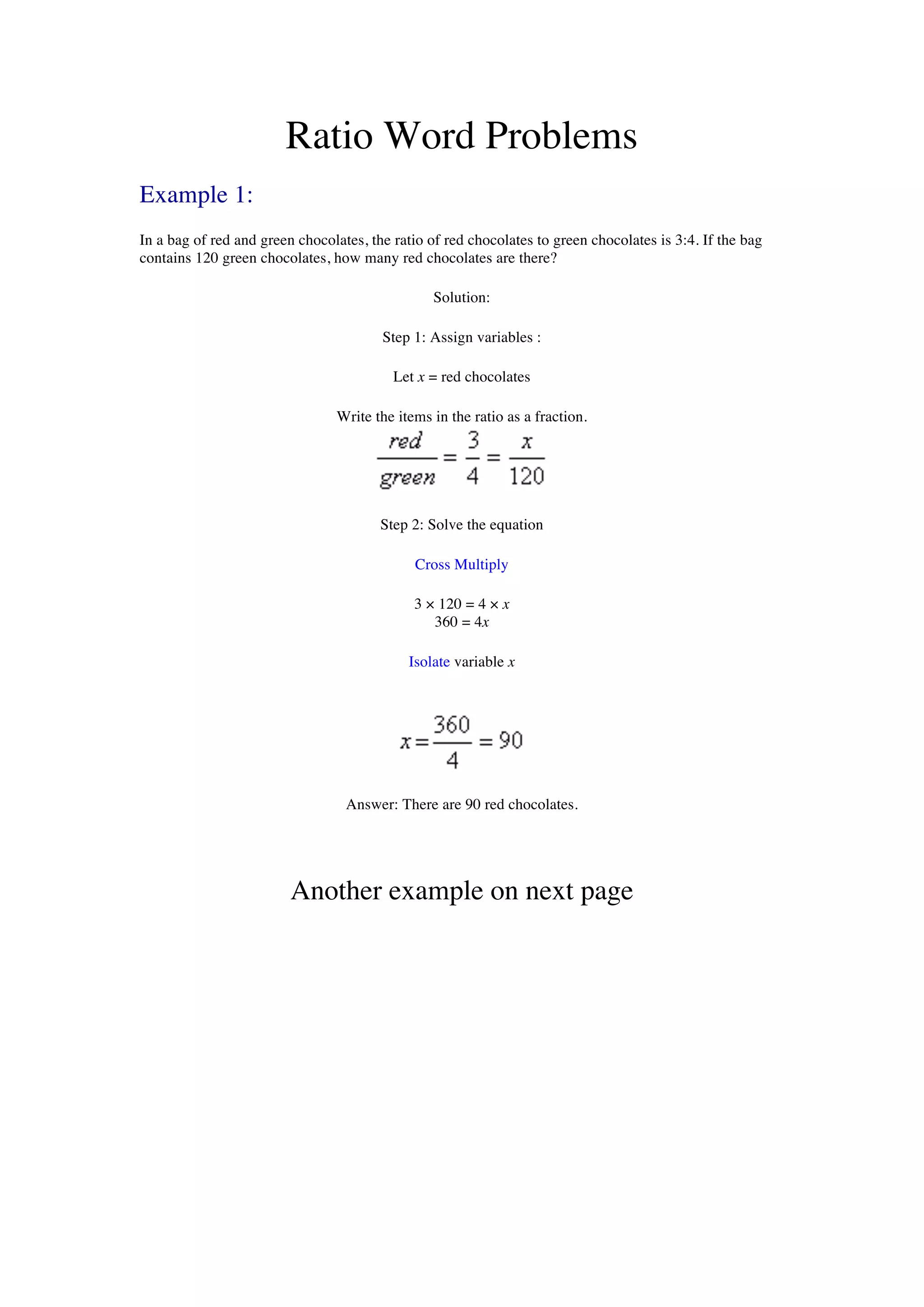 Ratio word problems | PDF