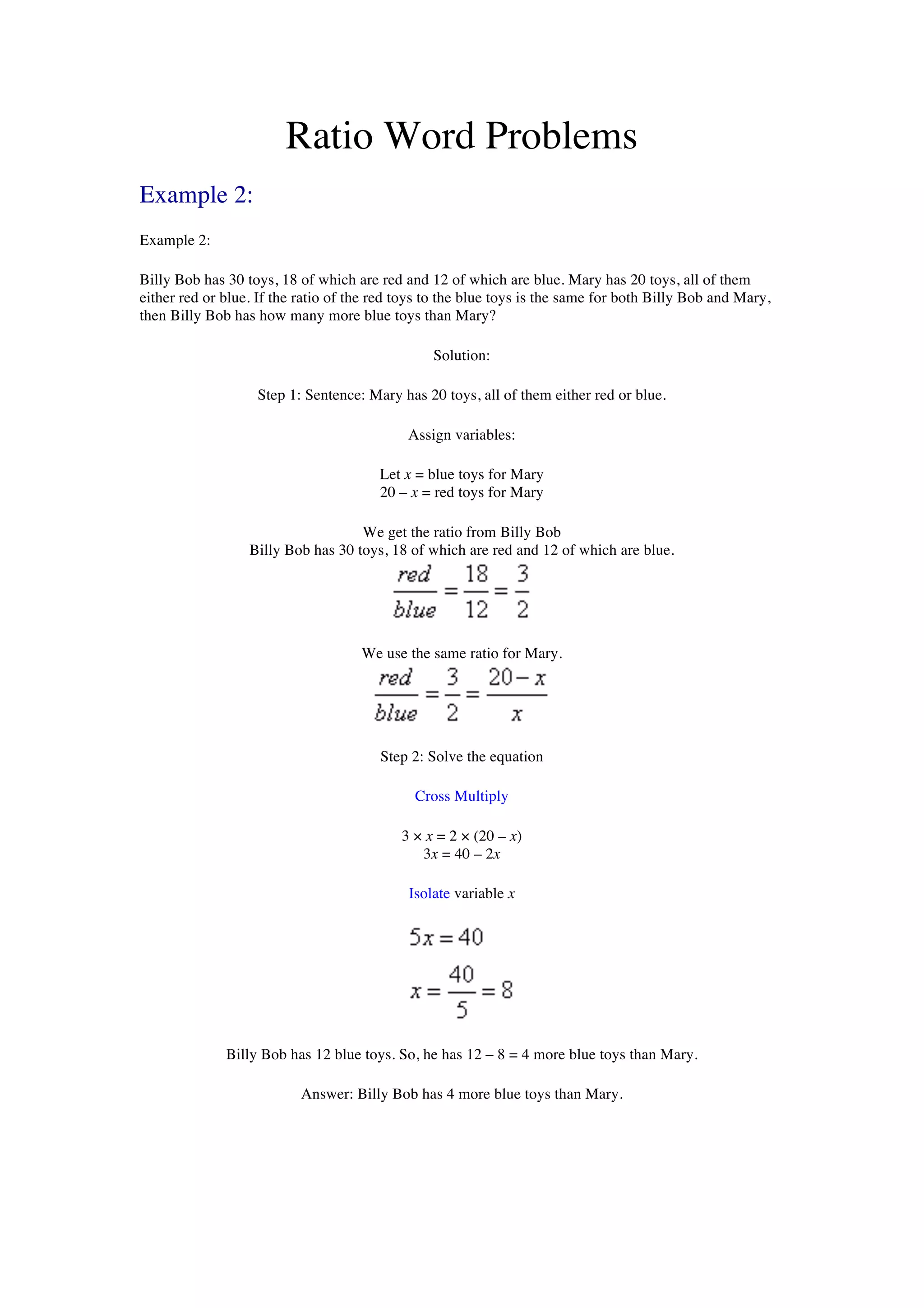 Ratio word problems | PDF