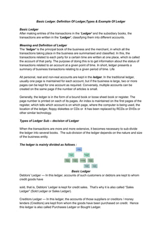 Basic Ledger. Definition Of Ledger,Types & Example Of Ledger | PDF