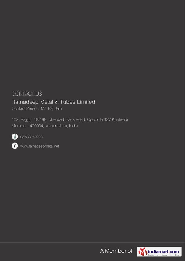 Ratnadeep metal-tubes-limited | PDF