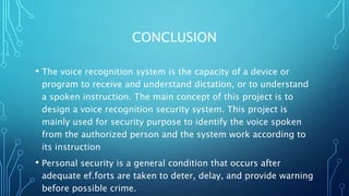 voice recognition security system ppt | PPT