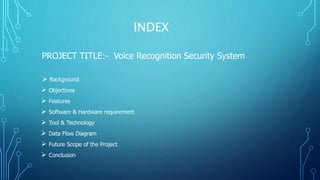 voice recognition security system ppt | PPT
