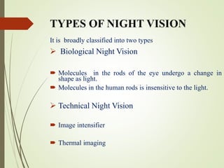 Night Vision System(SVS) | PPTX | Eye and Vision Conditions | Diseases ...