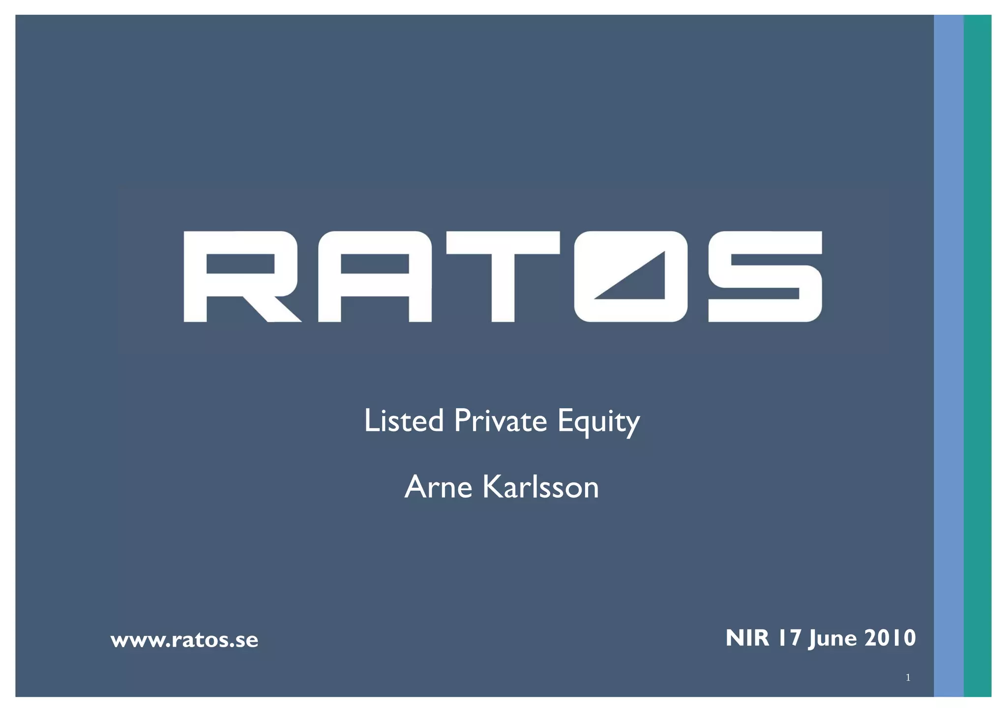 Nordic IR conference Stockholm Strengthening the role of Investor ...