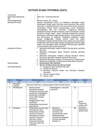 Rat sat espa 4123 statistika ekonomi | PDF