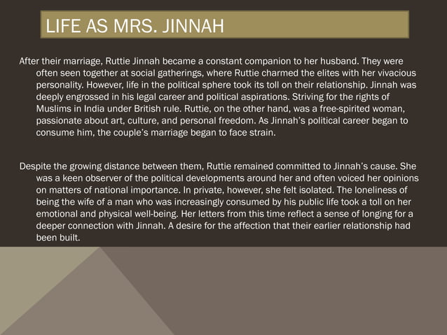 Rattanbai Jinnah The Woman Behind a Revolutionary Leader.pptx | Islam ...