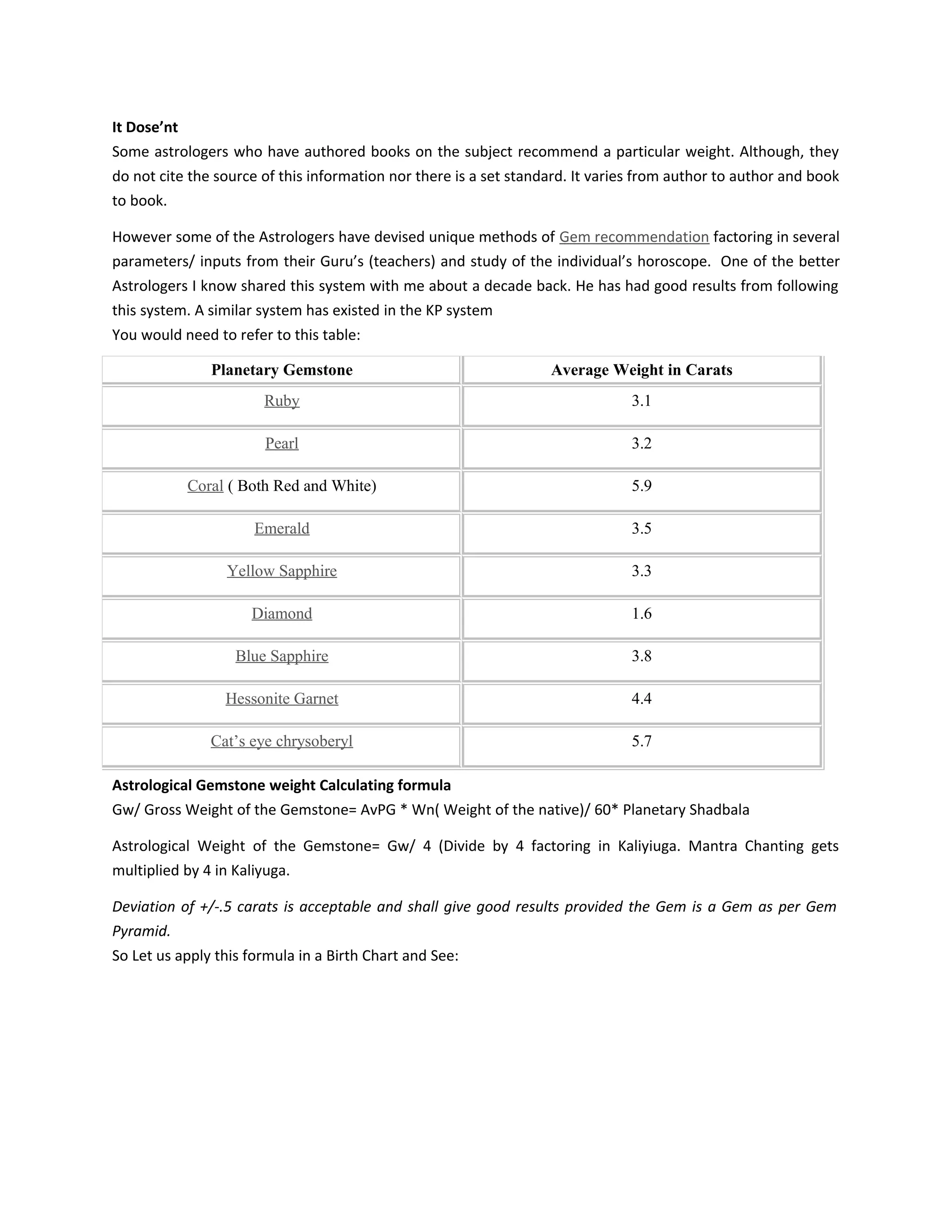 Ratti carat conversion |Gemstoneuniverse | Natural gemstones | DOC