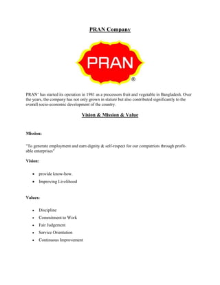 VISION&MISSION AND VALUES OF TEN SUCCEFUL COMPANY | PDF