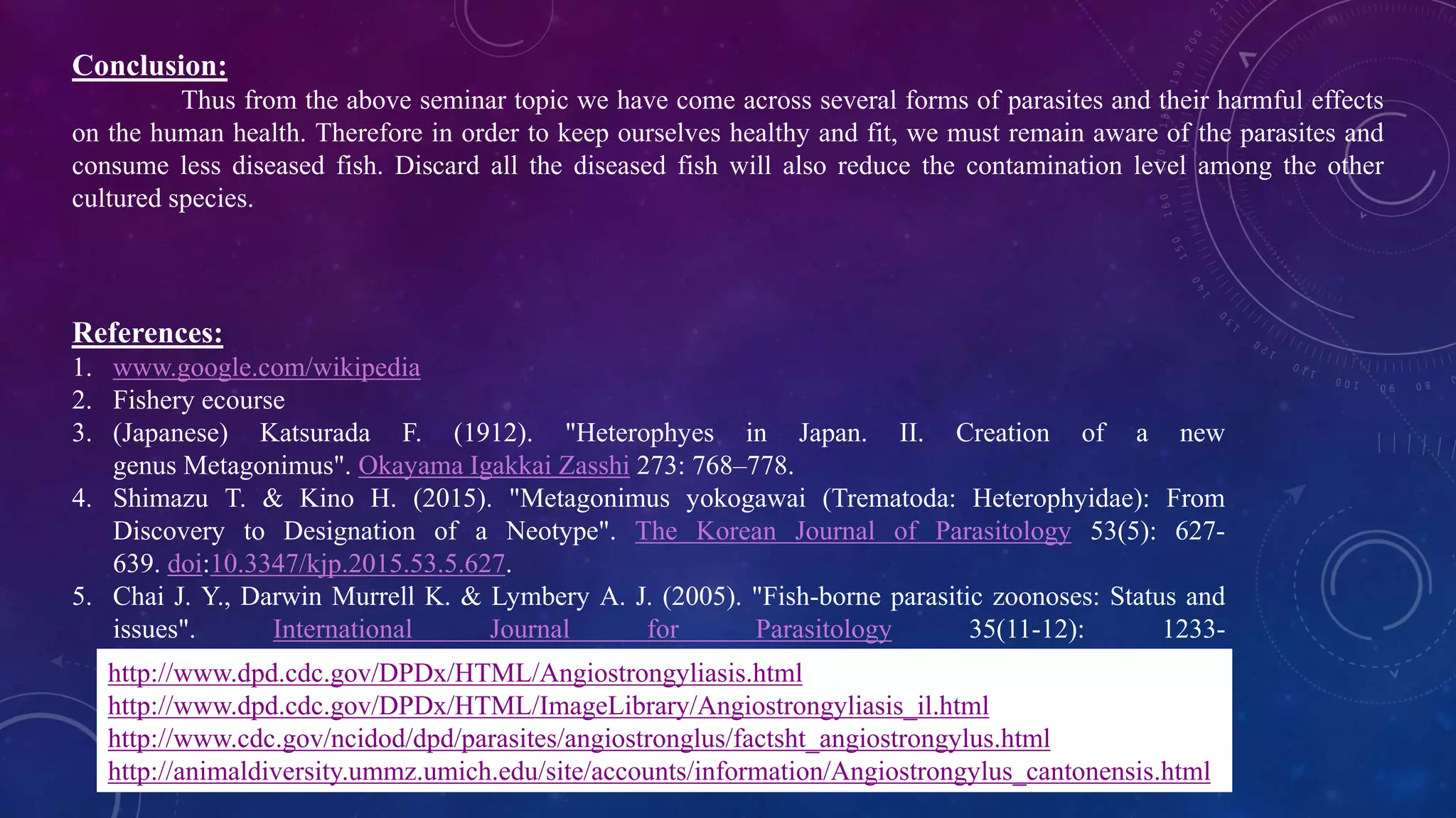 Food Borne Parasites and their control | PPTX