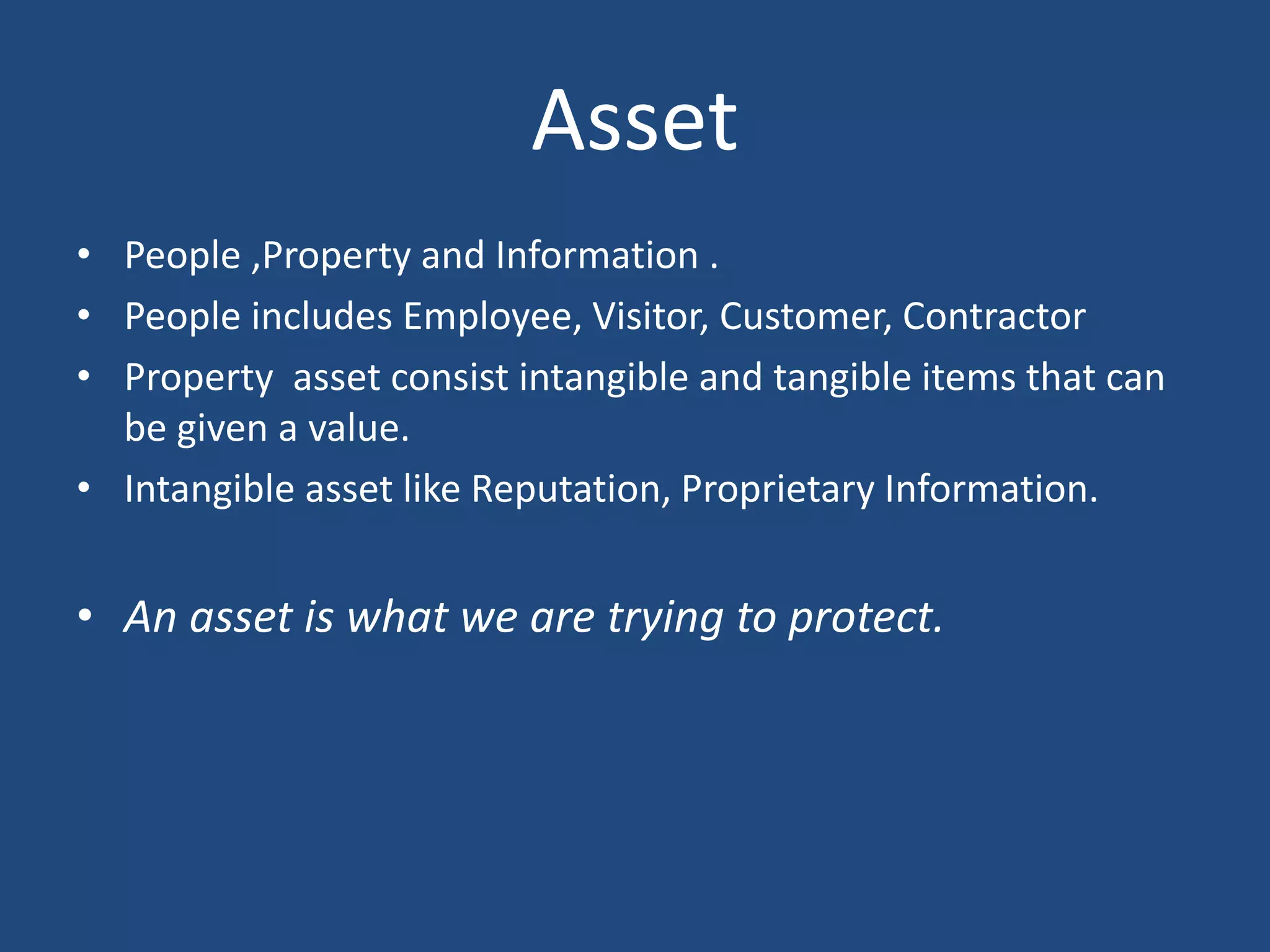 Asset, Threat, Vulnerability, Risk | PPSX