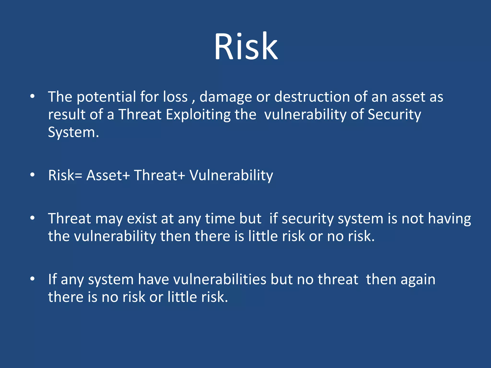 Asset, Threat, Vulnerability, Risk | PPSX