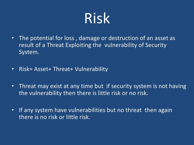 Asset, Threat, Vulnerability, Risk | PPSX | Information and Network ...