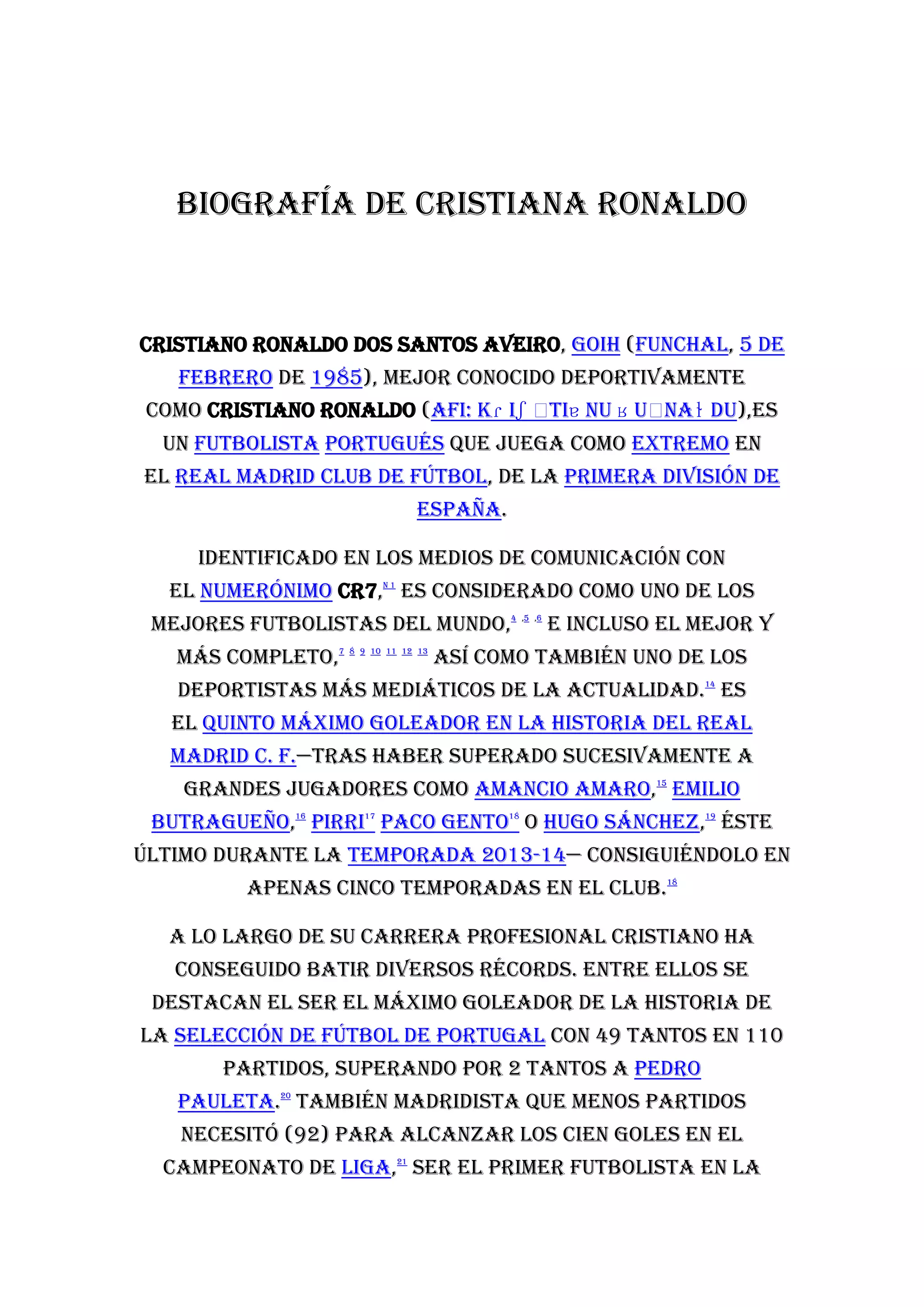 biografia de cristiano ronaldo | DOCX