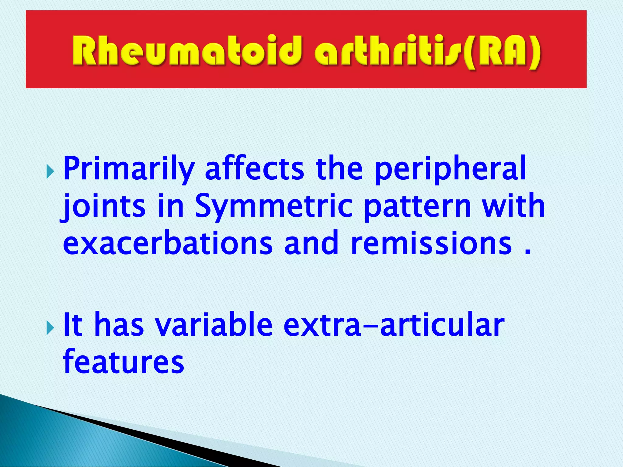 RA for undergraduates: diagnosis & treatment. | PPT