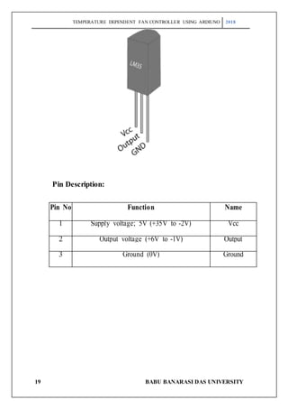 Temperature dependent fan controller using ardiuno | PDF