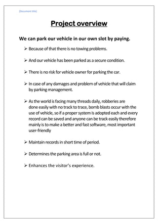 parking system management in c programing language project | PDF