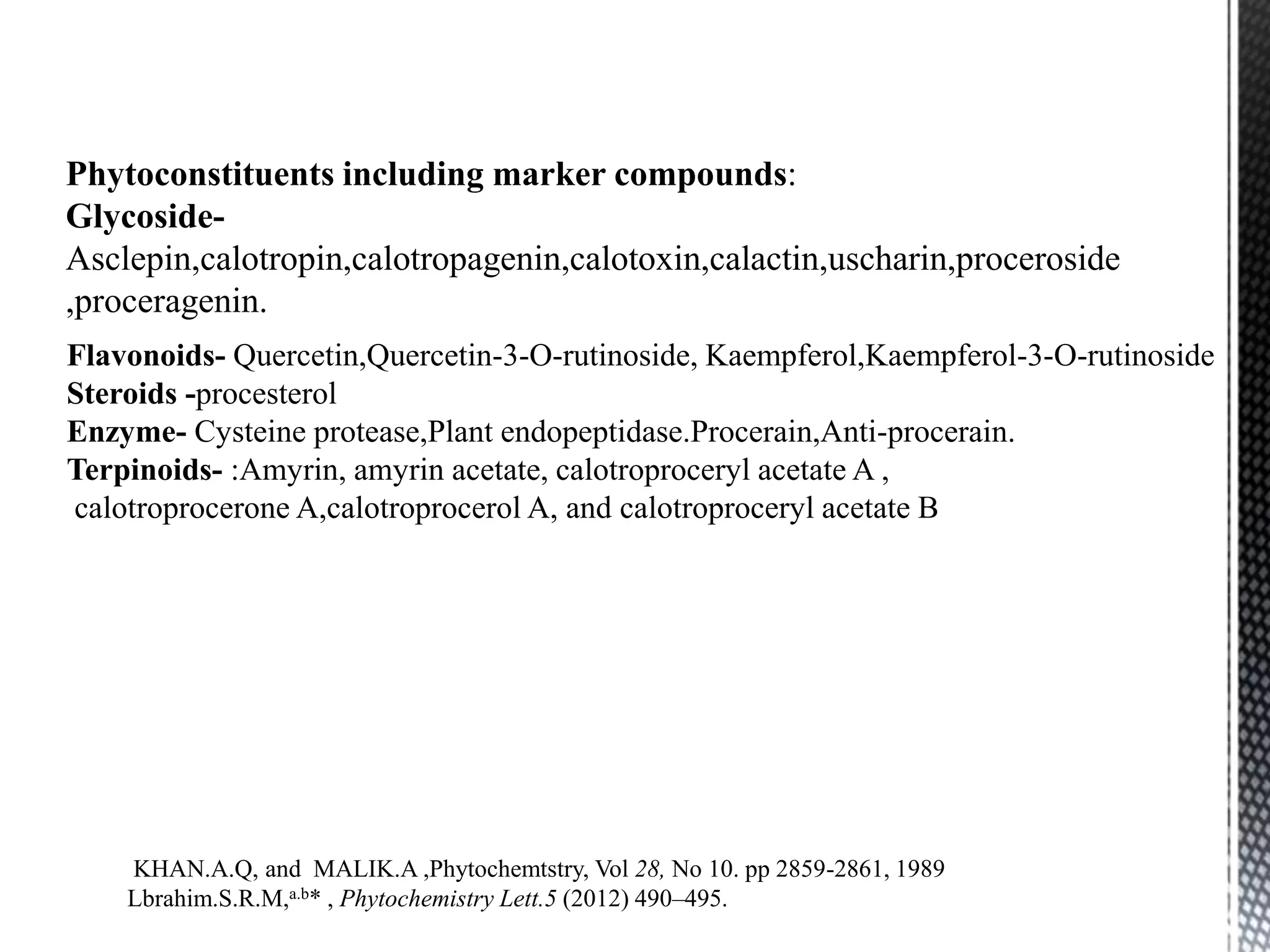 calotropis procera phytochemical and analytical study | PPTX